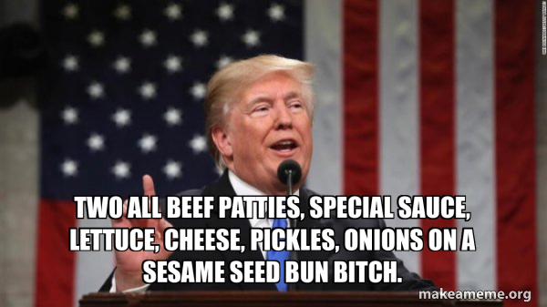 two all beef patties, special sauce, lettuce, cheese, pickles, onions ...