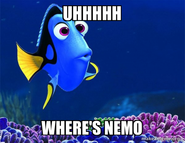 uhhhhh where's Nemo - Dory from Nemo (5 second memory) Meme Generator