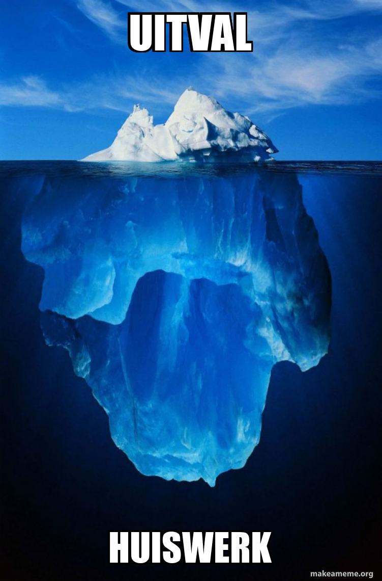 uitval huiswerk - Iceberg Meme Generator