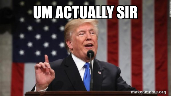 um actually sir - Donald Trump Meme Generator