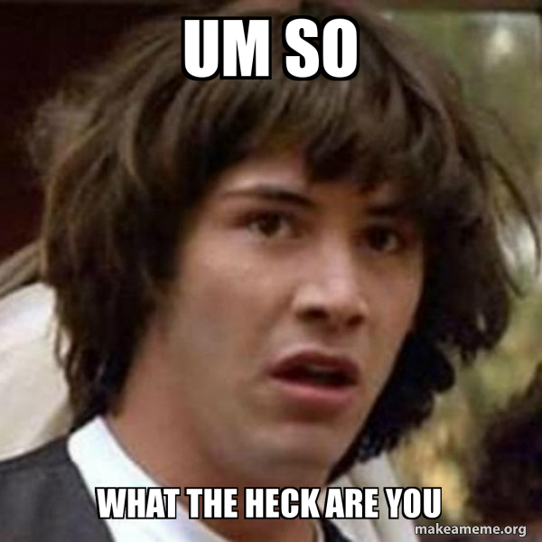 Um so What the heck are you - Conspiracy Keanu Meme Generator