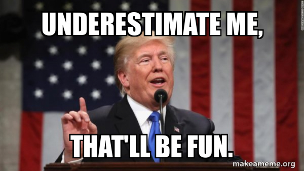 Underestimate me, That'll be fun. - Donald Trump Meme Generator