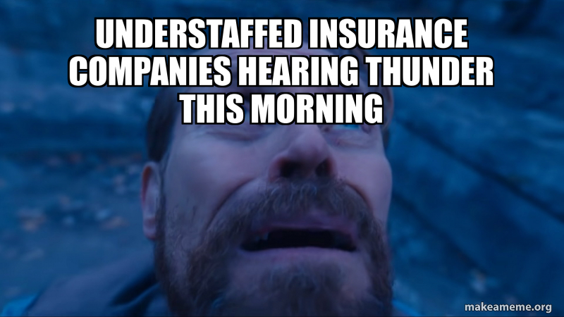 Understaffed insurance companies hearing ThUnder this morning Meme ...