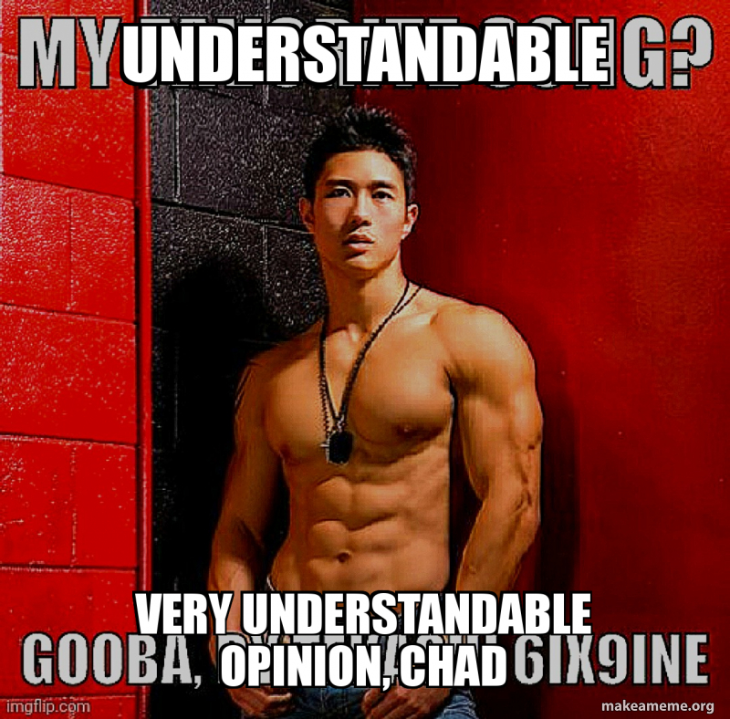 UNDERSTANDABLE Very UNDERSTANDAble opinion, chad Meme Generator
