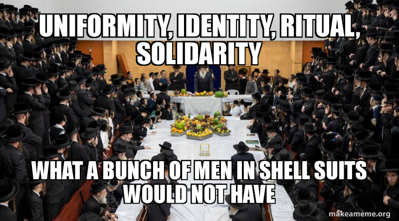 uniformity, identity, ritual, solidarity what a bunch of men in shell ...