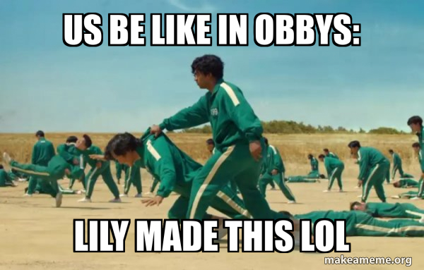 Us be like in obbys: Lily made this lol - Squid Game Ali Holding Seong ...