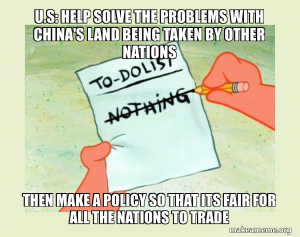 U.S: Help solve the problems with China's land being taken by other ...