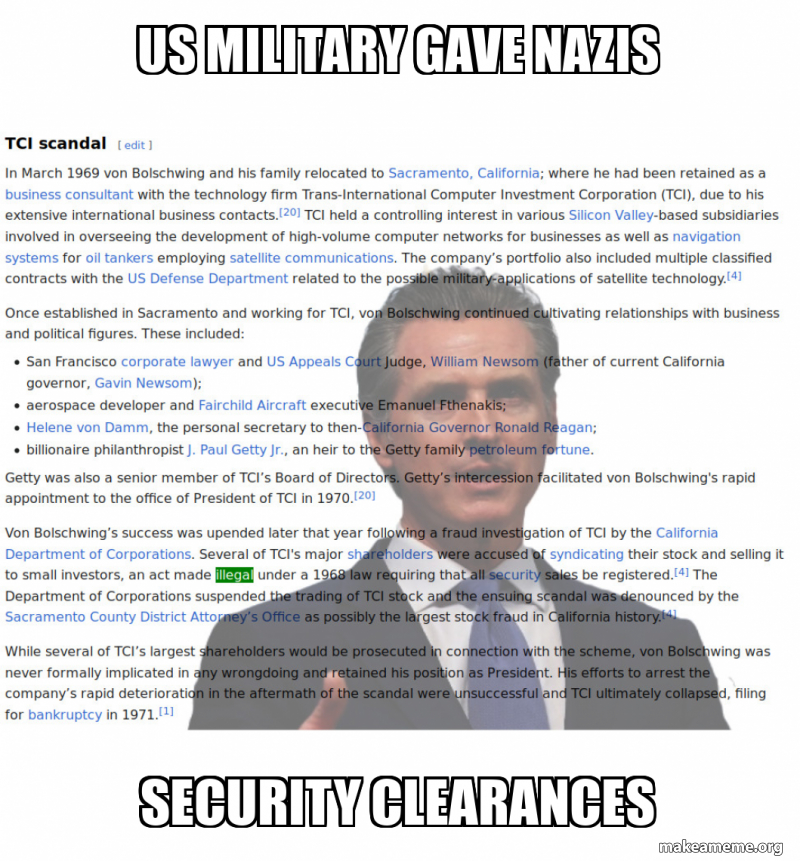 US MILITARY GAVE NAZIS SECURITY CLEARANCES Meme Generator
