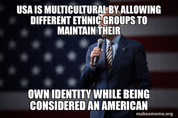 USA is multicultural by allowing different ethnic groups to maintain ...