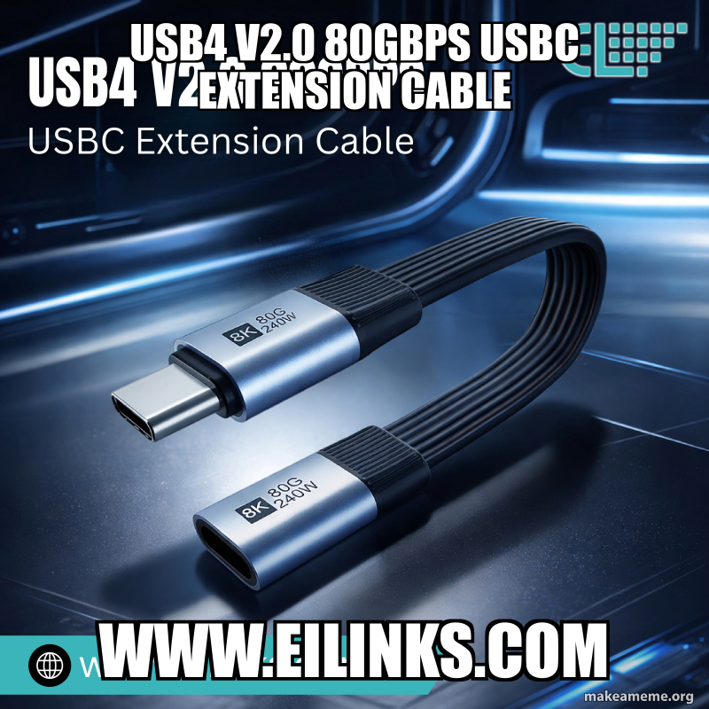 USB4 V2.0 80Gbps USBC Extension Cable www.eilinks.com - Dongguan ...