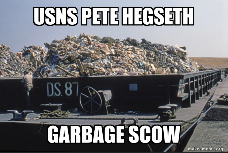 USNS PETE HEGSETH Garbage scow Meme Generator