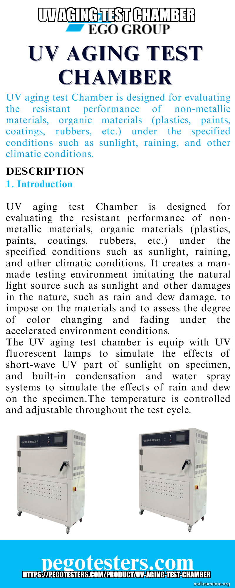UV Aging Test Chamber https://pegotesters.com/product/uv-aging-test ...