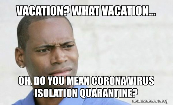 Vacation? What vacation... Oh, do you mean corona virus isolation ...
