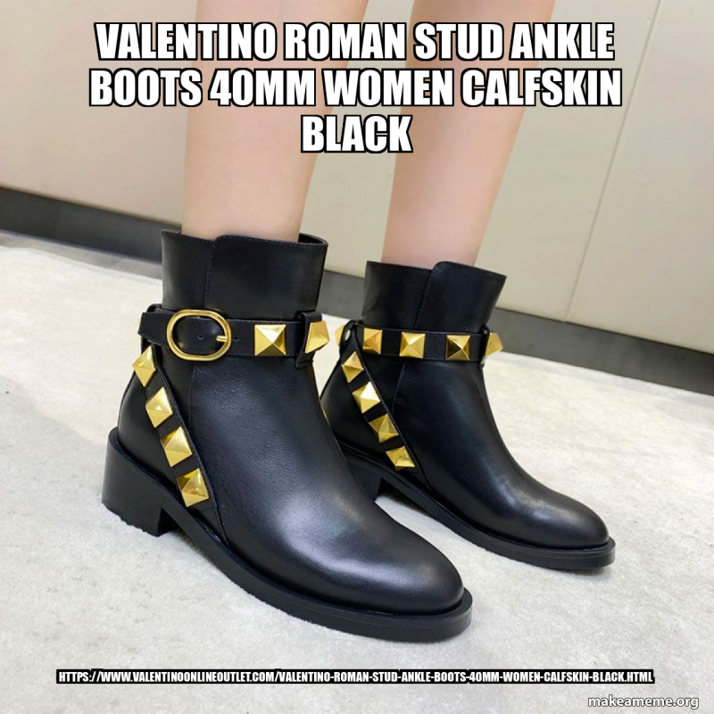 Valentino Roman Stud Ankle Boots 40MM Women Calfskin Black https://www ...