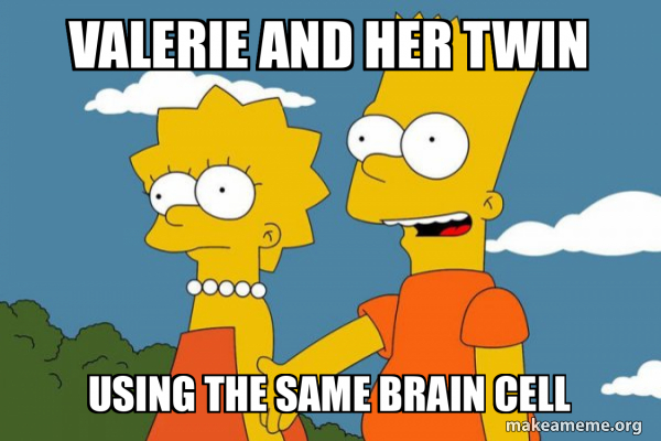 Valerie and her twin using the same brain cell - Bart and Lisa Chat ...