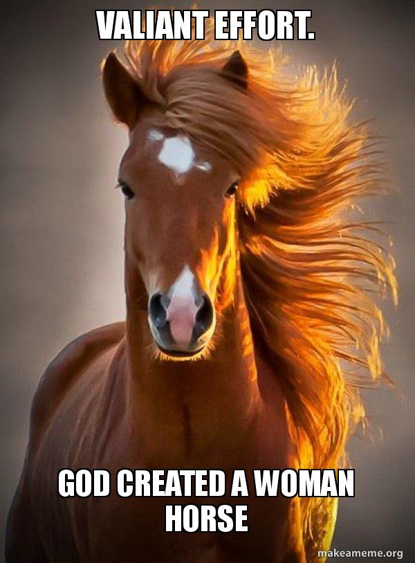 Valiant effort. God created a woman horse - Ridiculously photogenic ...