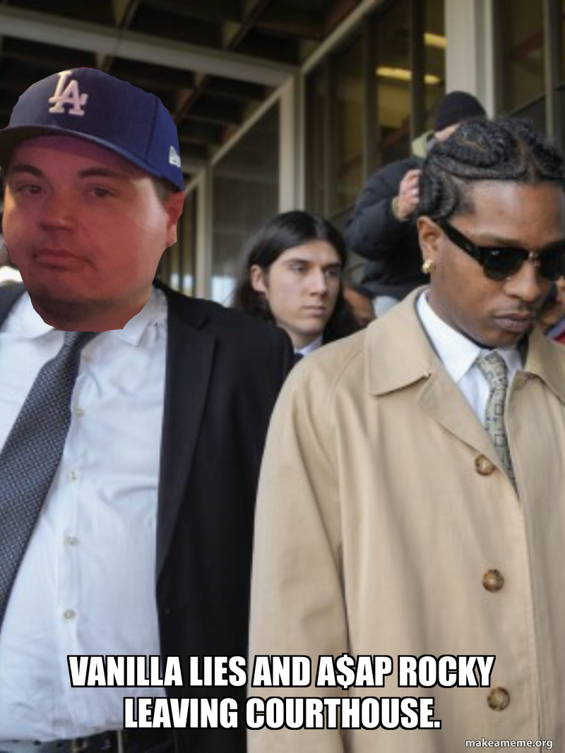 Vanilla lies and a$ap Rocky leaving courthouse. Meme Generator