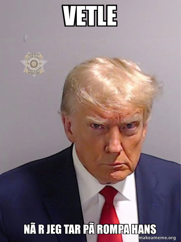 Vetle Når jeg tar på rompa hans - Donald Trump Mugshot Meme Generator