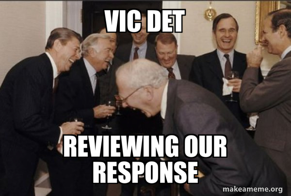 VIC DET reviewing our response - Laughing Men in Suits | And Then I ...