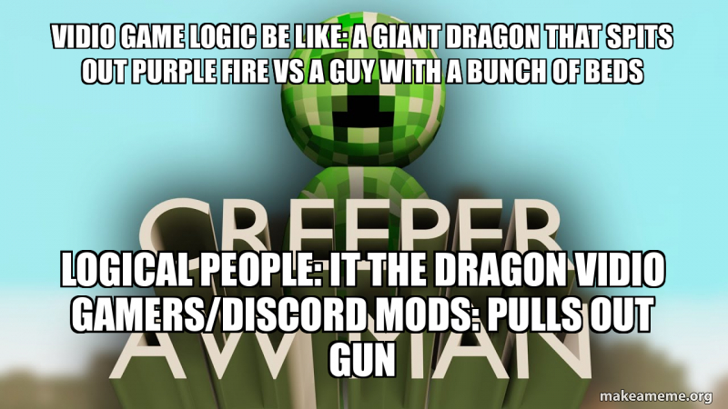 Vidio game logic be like: a giant dragon that spits out purple fire vs ...