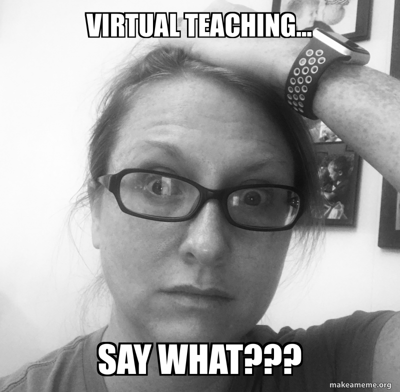 Virtual teaching... Say what??? Meme Generator