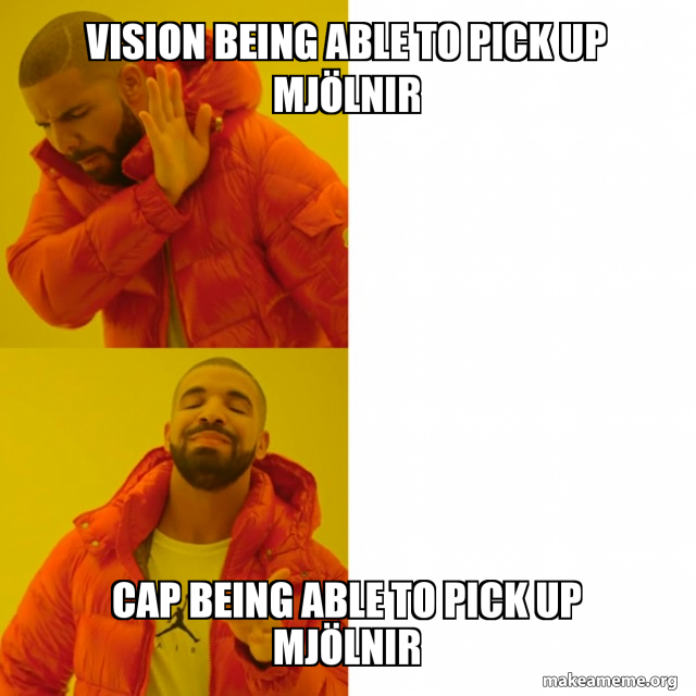 Vision being able to pick up MJÃ¶lnIr Cap being able to pick up mjÃ ...