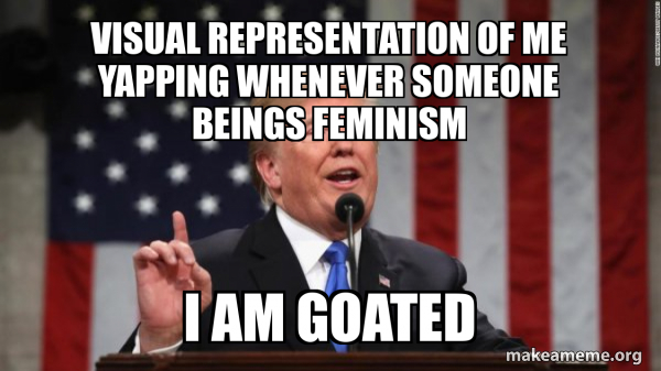 Visual representation of me yapping whenever someone beings feminism I ...
