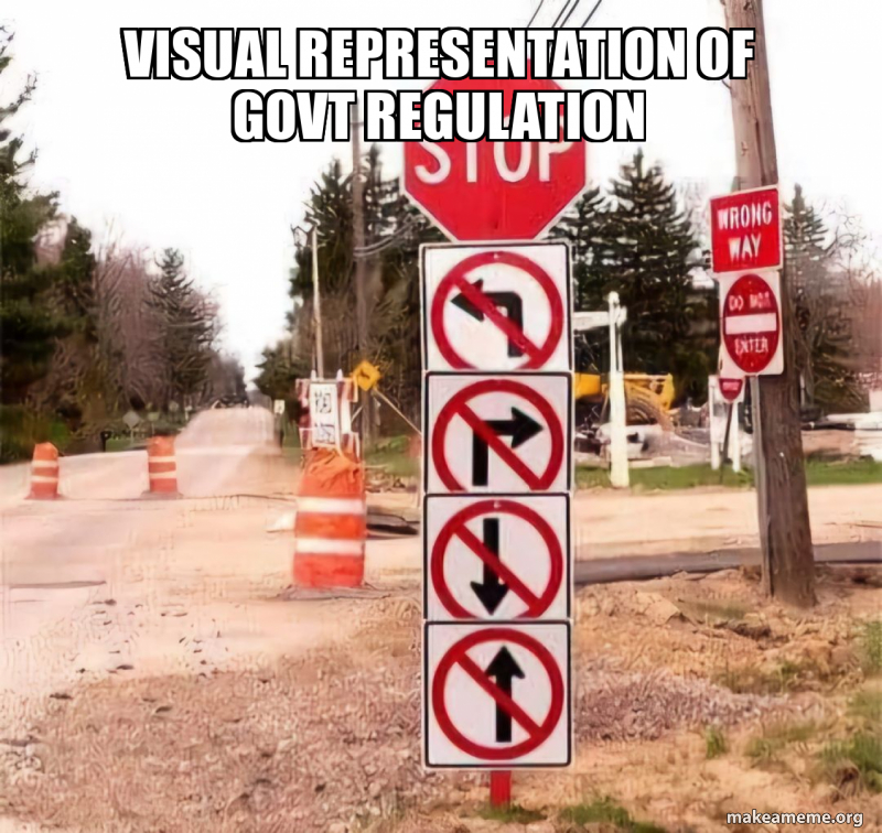 Visual representation of govt regulation Meme Generator