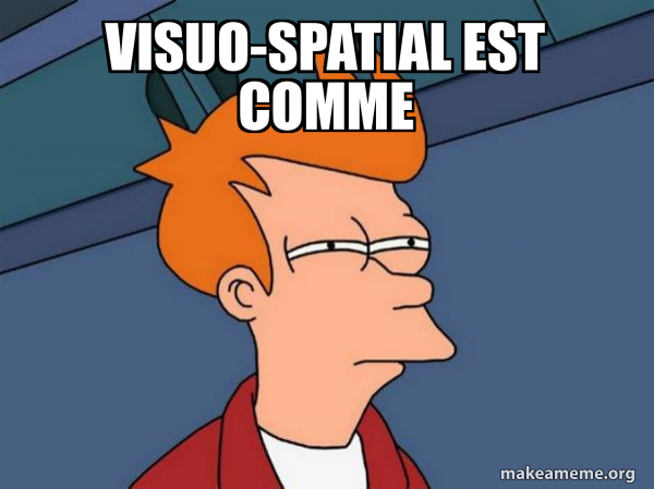 Visuo-spatial est comme - Futurama Fry | Make a Meme