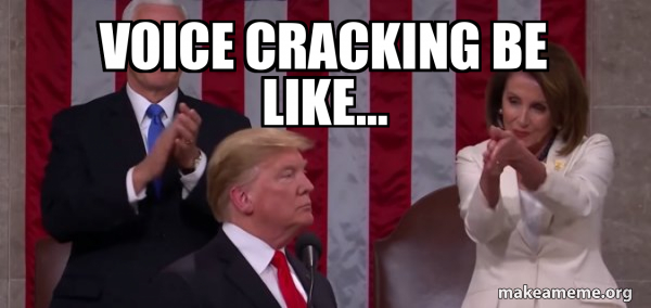 Voice cracking be like… - Nancy Pelosi Clapping Meme Generator