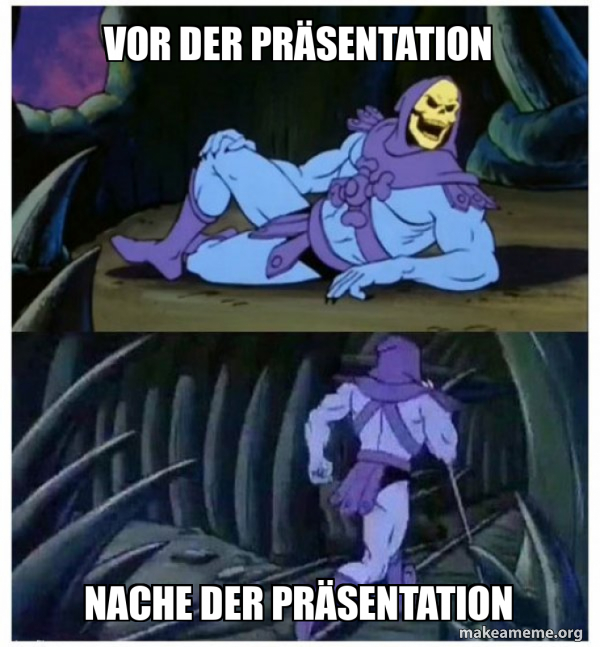 Vor der präsentation nache der präsentation - Skeletor Facts Meme Generator
