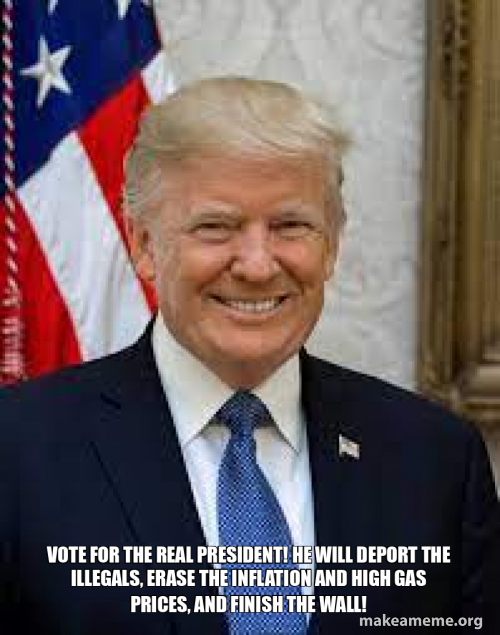 vote for the real president! he will deport the illegals, erase the ...