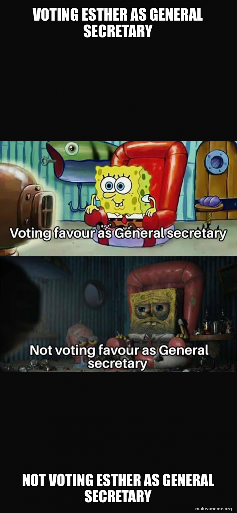 Voting esther as general Secretary Not voting Esther as General ...