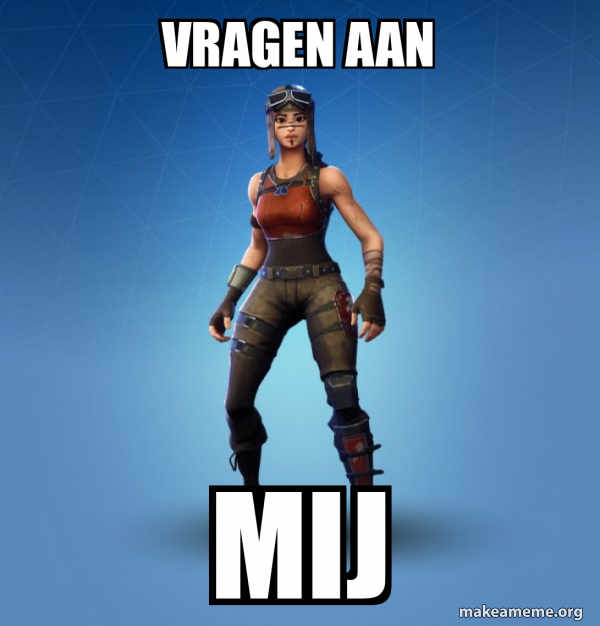 vragen aan mij - Renegade Raider Fortnite Skin Meme Generator