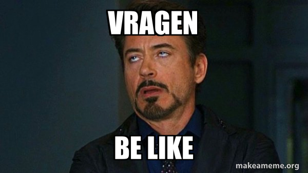 vragen be like - Tony Stark Eye Roll Meme Generator