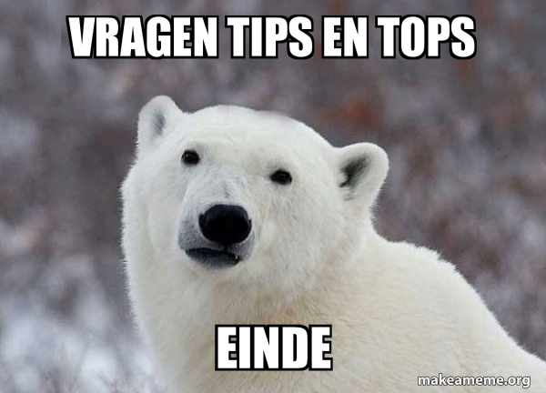 vragen tips en tops einde - Popular Opinion Polar Bear Meme Generator
