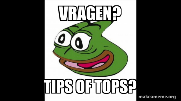 Vragen? Tips Of Tops? - Pepega Meme Generator