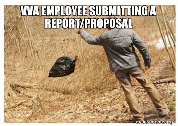 VVA EMPLOYEE submitting a report/proposal Meme Generator