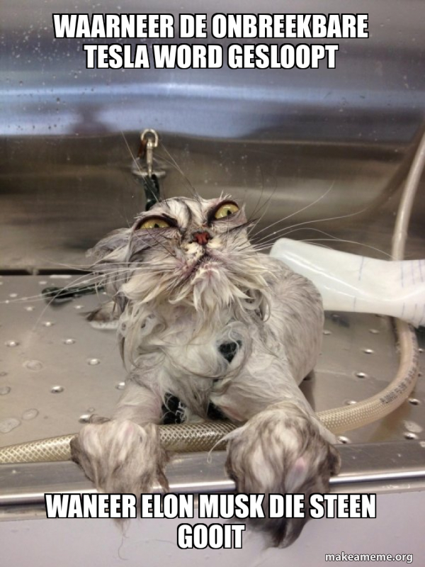 waarneer de onbreekbare tesla word gesloopt waneer elon musk die steen ...