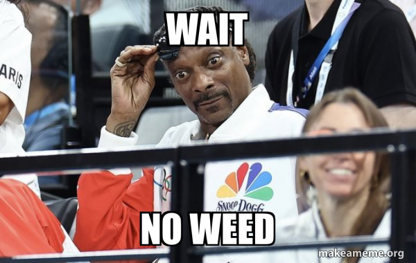 wait no weed - Snoop Dogg Sunglasses at Olympics Meme Generator