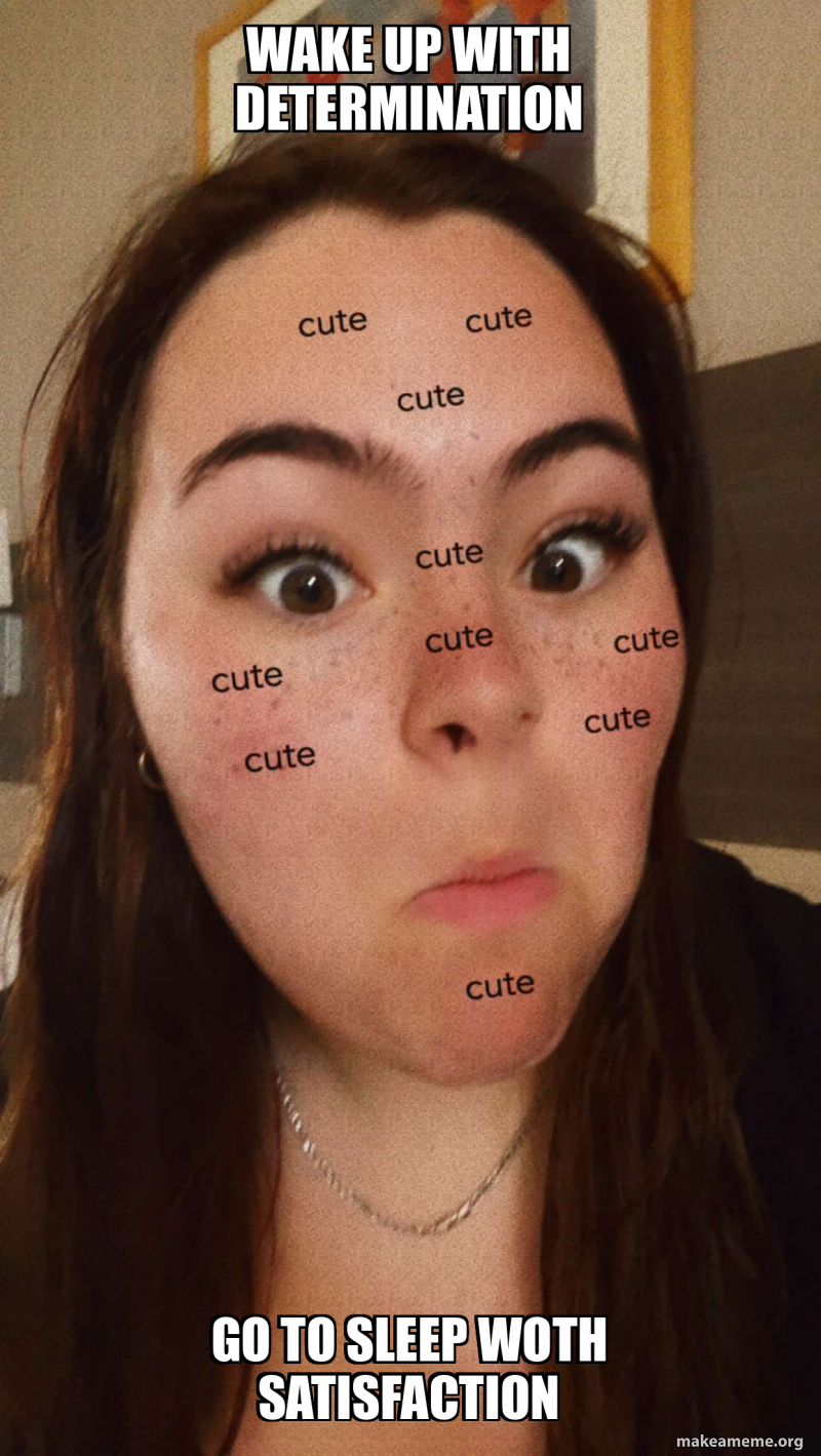 Wake up with determination Go to sleep woth satisfaction Meme Generator