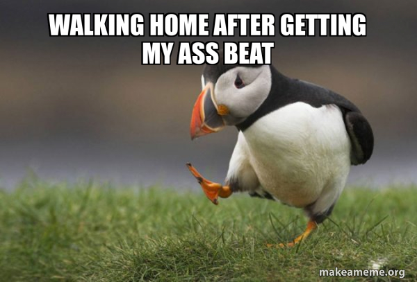 walking home after getting my ass beat - Unpopular Opinion Puffin Meme ...