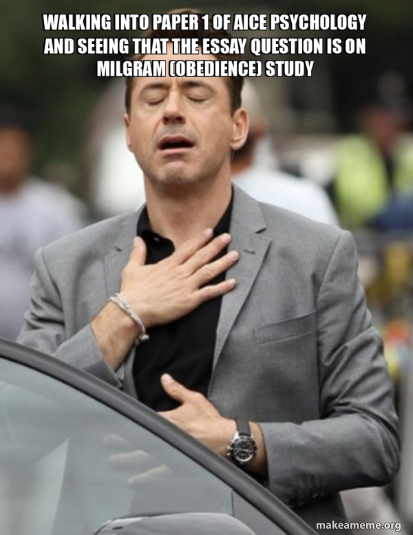 Walking Into Paper 1 of AICE Psychology and seeing that the essay ...