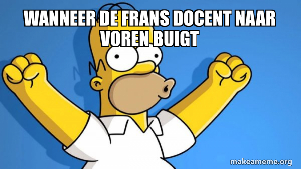 wanneer de frans docent naar voren buigt - Happy Homer Meme Generator