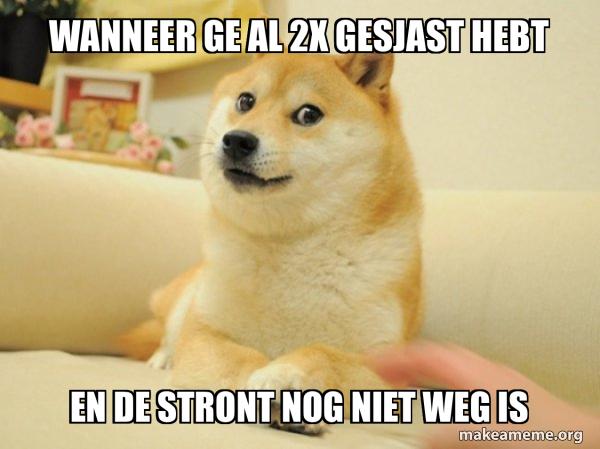 Wanneer ge al 2x gesjast hebt en de stront nog niet weg is - Doge Meme ...