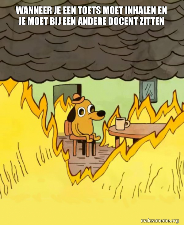 Wanneer je een toets moet inhalen en je moet bij een andere docent ...
