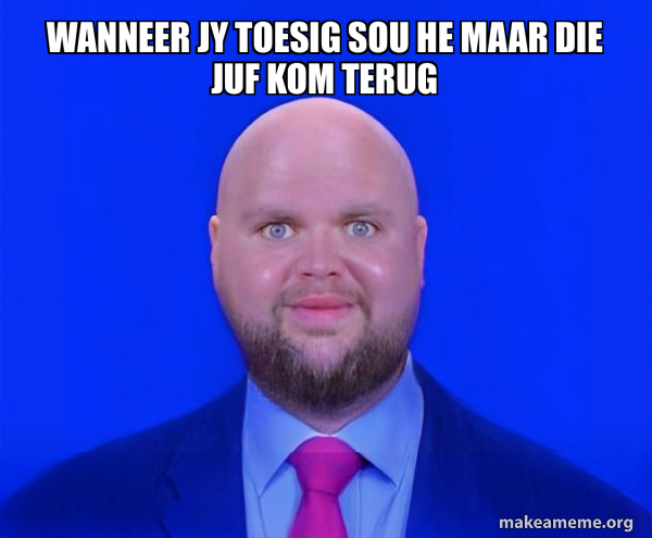 Wanneer jy toesig sou he maar die juf kom terug - Bald J.D. Vance Meme ...