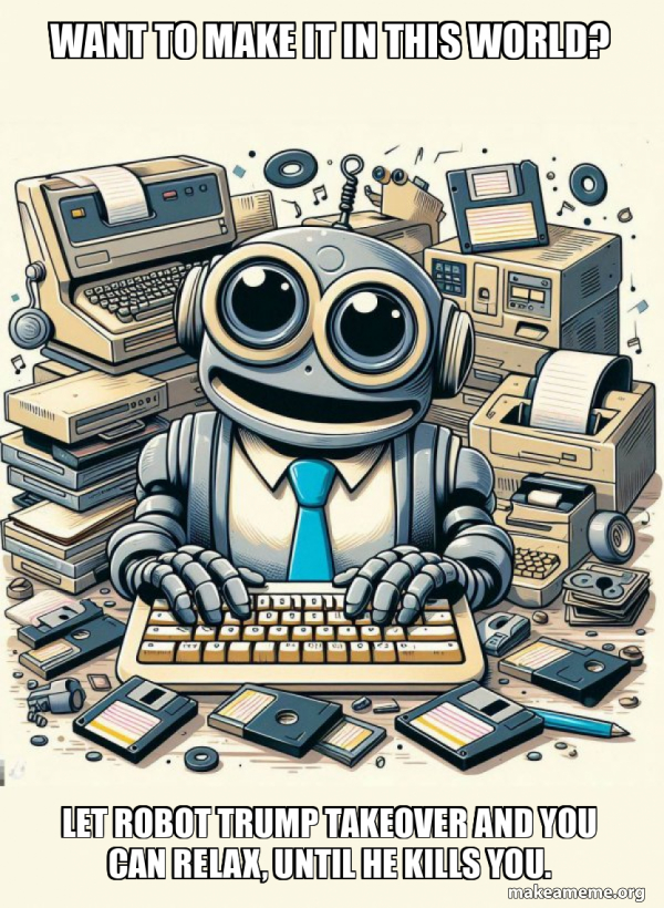 want to make it in this world? let robot trump takeover and you can ...
