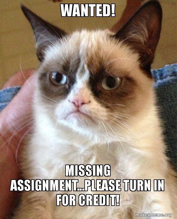 Wanted! Missing Assignment...Please Turn In For Credit! - Grumpy Cat ...