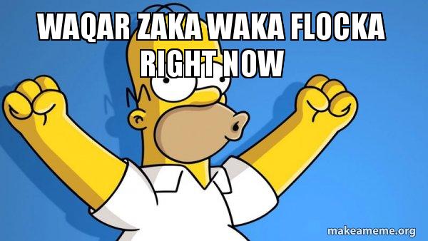 Waqar Zaka waka flocka right now - Happy Homer Meme Generator